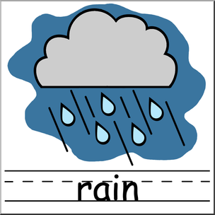 Clip Art: Weather Icons: Rain Color Labeled – Abcteach