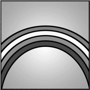 Clip Art: Rainbow 3 Grayscale – Abcteach