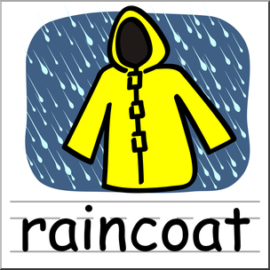Clip Art: Basic Words: Raincoat Color Labeled – Abcteach