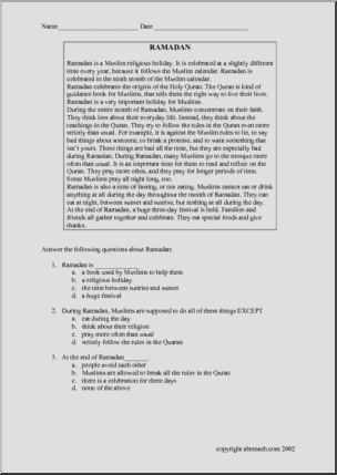 Ramadan – Abcteach