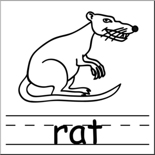 Clip Art: Basic Words: Rat B&W Labeled – Abcteach