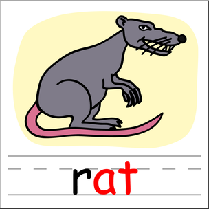 Clip Art: Basic Words: -at Phonics: Bat B&W – Abcteach