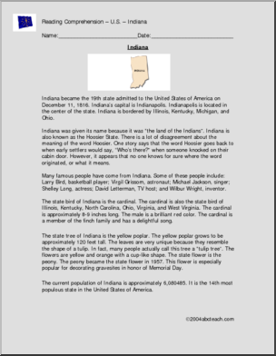 State Facts: Indiana – Abcteach