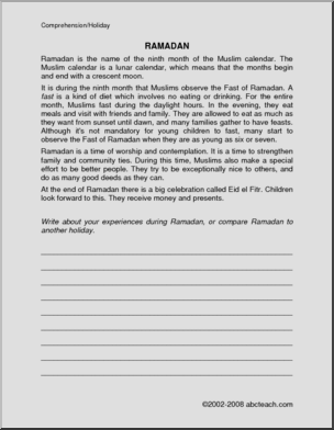 Ramadan – Abcteach