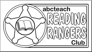 Clip Art: Reading Rangers Club Logo 1 B&W – Abcteach