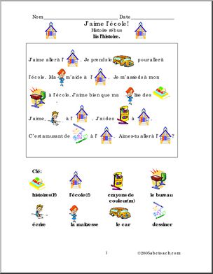 French: JÃ­aime lÃ­Ãˆcole! – Abcteach