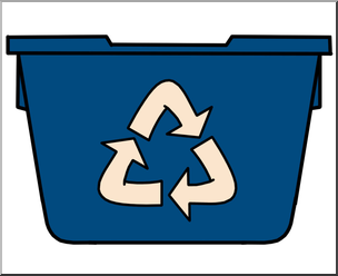 Clip Art: Recycle Bin Color Blue – Abcteach