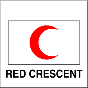 Clip Art: Flags: Red Crescent Color – Abcteach