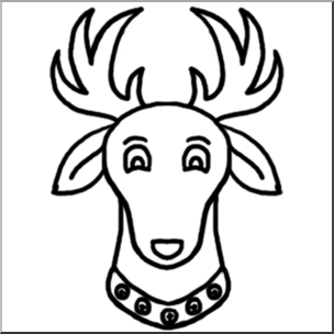 Clip Art: Reindeer B&W – Abcteach