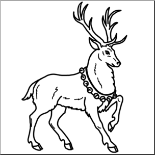 Clip Art: Reindeer 2 B&W – Abcteach