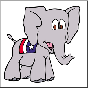 Clip Art: US Government: Republican Elephant Color – Abcteach