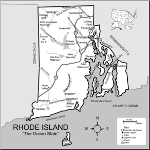 Clip Art: US State Maps: Louisiana Grayscale Detailed – Abcteach