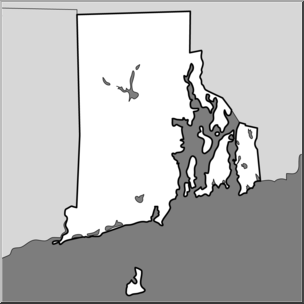 Clip Art: US State Maps: Rhode Island Grayscale – Abcteach