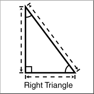 Clip Art: Shapes: Triangle: Right Geometry B&W Labeled – Abcteach