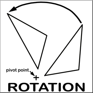 Clip Art: Geometry Illustration: Rotation B&W – Abcteach