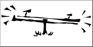 Clip Art: Playground: Teeter Totter B&W – Abcteach