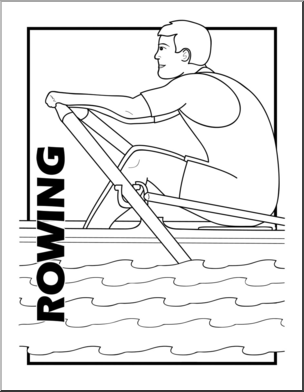 Clip Art: Rowing B&W – Abcteach