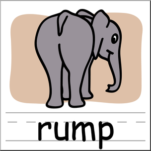Clip Art: Basic Words: Rump Color Labeled – Abcteach