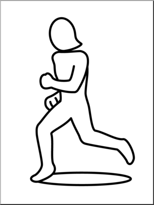 Clip Art: Simple Exercise: Running B&W – Abcteach