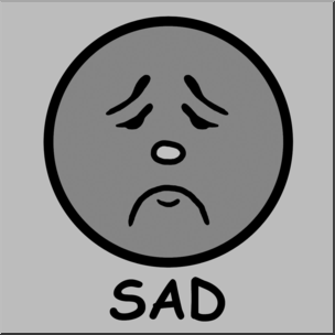 Clip Art: English: Sad Grayscale – Abcteach