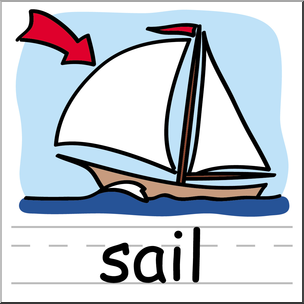 Clip Art: Basic Words: Sail Color Labeled – Abcteach