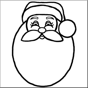 Clip Art: Christmas Portraits: Santa B&W – Abcteach