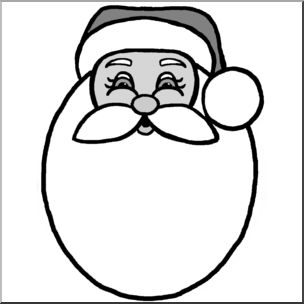 Clip Art: Santa 2 Grayscale – Abcteach