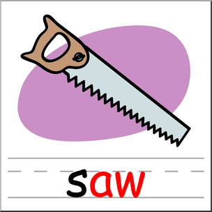 Clip Art: Basic Words: -aw Phonics: Saw Color – Abcteach