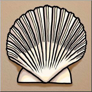 Clip Art: Seashells: Scallop Shell Color – Abcteach