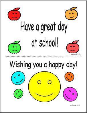 Note: Lunchbox Note -Have a Great Day at School! – Abcteach