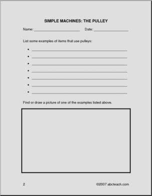 Worksheets: Classifying Simple Machines (upper elem) – Abcteach
