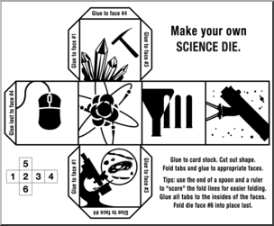 Clip Art: Science Dice B&W – Abcteach