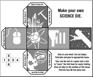 Clip Art: Science Dice Grayscale – Abcteach