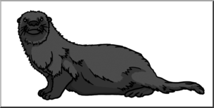 Clip Art: Sea Otter Grayscale – Abcteach