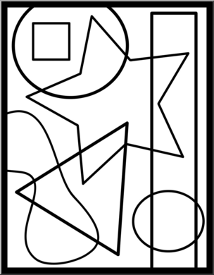 Clip Art: Overlapping Shapes B&W – Abcteach