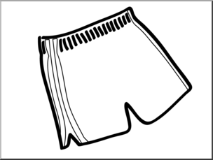 Clip Art: Basic Words: Shorts B&W Unlabeled – Abcteach