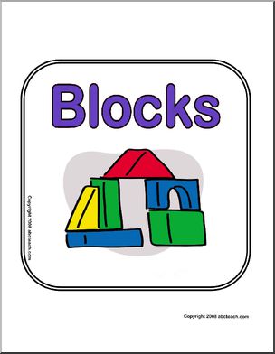 Center Sign: Blocks – Abcteach