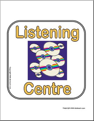 Centre Sign: Listening – Abcteach