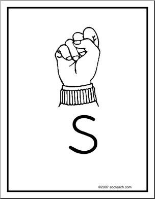 Poster: ASL Letter S – Abcteach