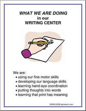 What We Are Doing Sign: Writing Center – Abcteach