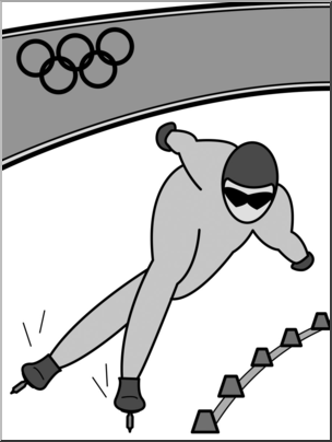 Clip Art: Winter Olympics: Skating Grayscale – Abcteach