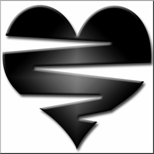 Clip Art: Slash Heart Grayscale – Abcteach