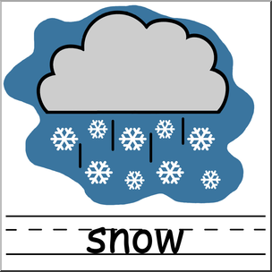 Clip Art: Weather Icons: Snow Color Labeled – Abcteach