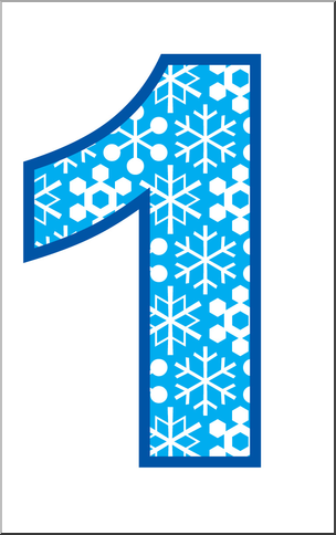 Clip Art: Number Set 5: Snowflakes 01 Color – Abcteach