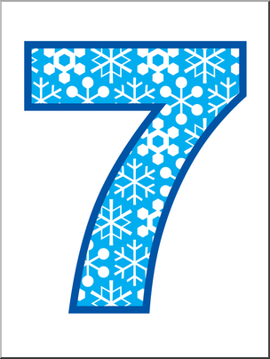 Clip Art: Number Set 5: Snowflakes 07 Color – Abcteach