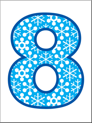 Clip Art: Number Set 5: Snowflakes 08 Color – Abcteach