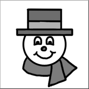 Clip Art: Snowman 2 Grayscale – Abcteach