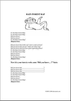 Song: Rain Forest Rap (elementary) – Abcteach