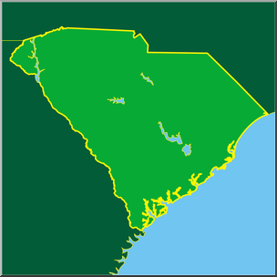Clip Art: US State Maps: North Carolina Color – Abcteach