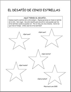 Spanish: Los cinco sentidos – Abcteach